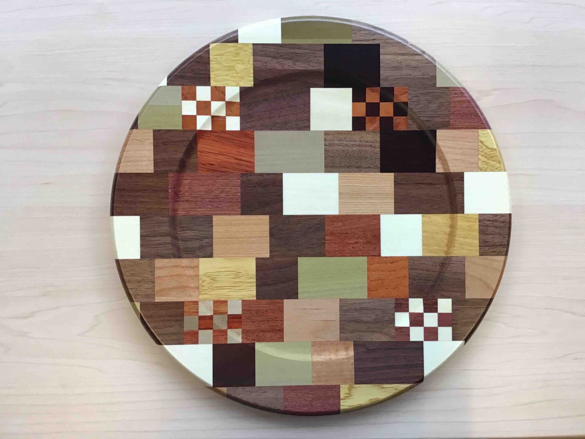 Yosegi Zaiku -Round Tray- We're All Made in Japan!